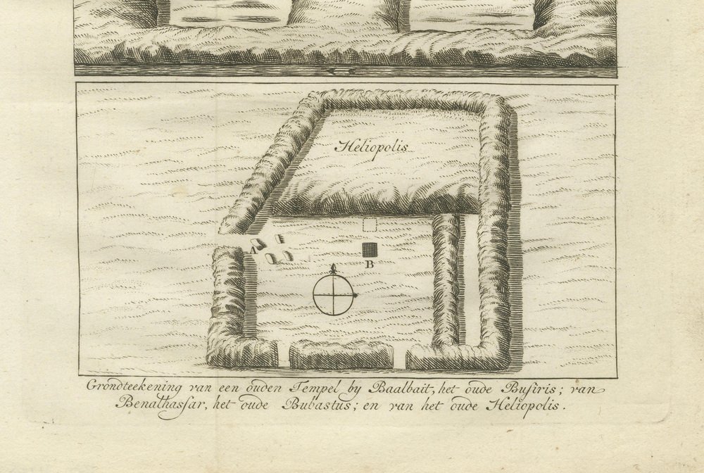 Pococke, Ancient Temple and Ruin Plans, Egypt, Baalbek, Bubastus ...