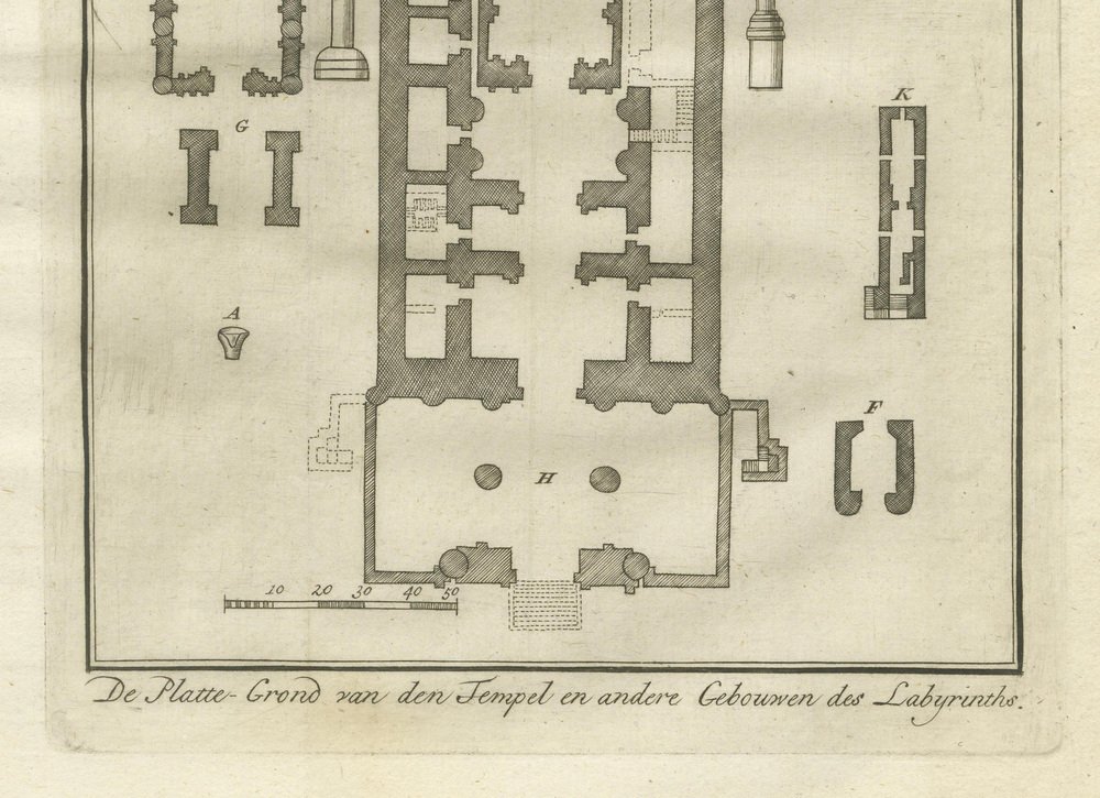 Temple and Buildings of the Labyrinth, 1776, Paper for sale at Pamono