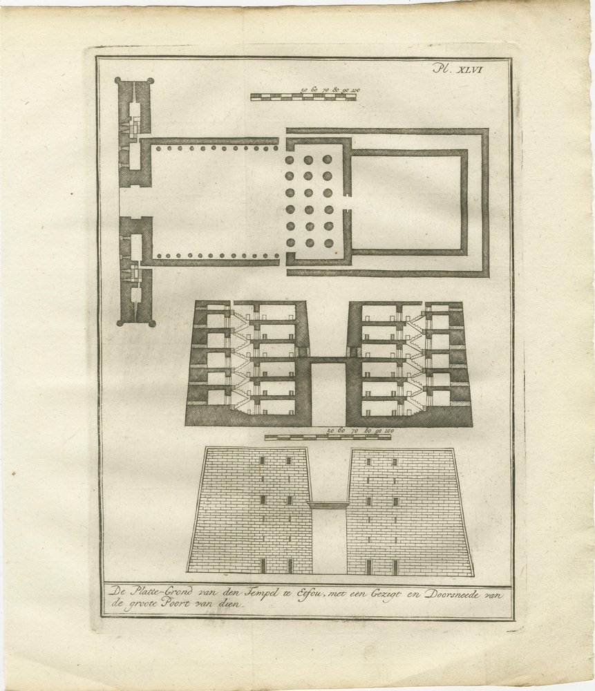 Ancient Egyptian Temple Plans, 1776, Paper, Set of 3 for sale at Pamono