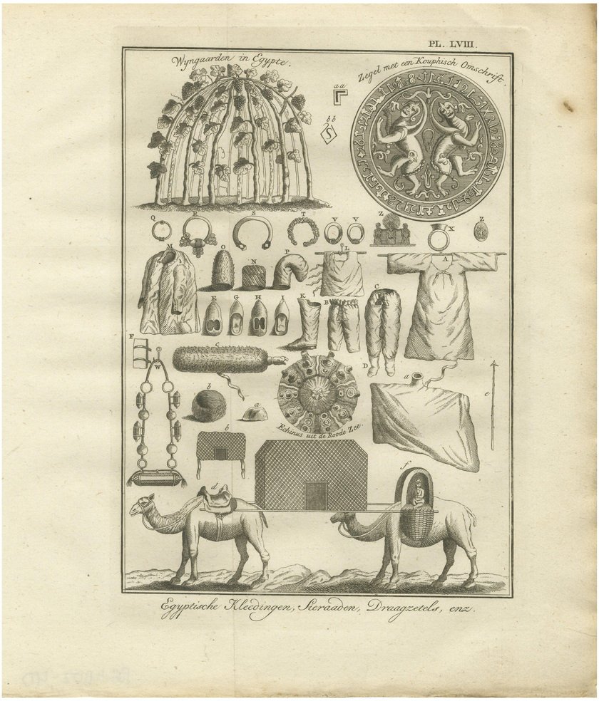 Egyptian Dress and Jewelry and Camel Transport, 1776, Paper for sale at ...