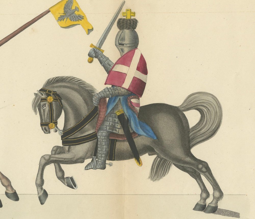 Friedrich Martin von Reibisch, Illustration of Knights with Heraldic ...