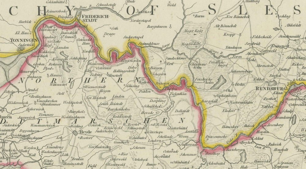 Map of the Dutchy of Holstein and the Territories of Hamburg & Lübek ...