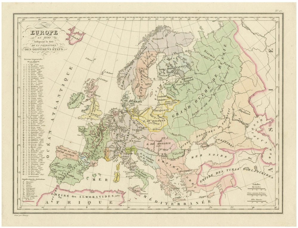 Antique Map of Europe, 1880 for sale at Pamono