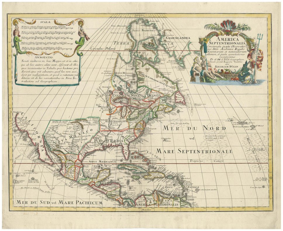 Map of North America, 1700 for sale at Pamono