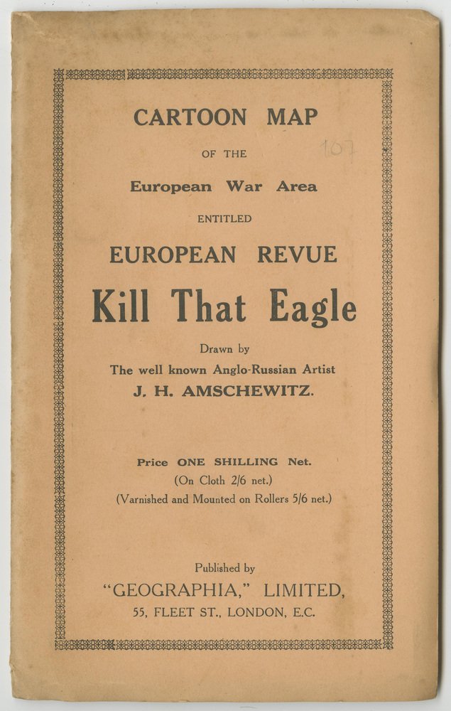 Wwi Satirical Cartoon Map by J.H. Amschewitz, 1914 for sale at Pamono