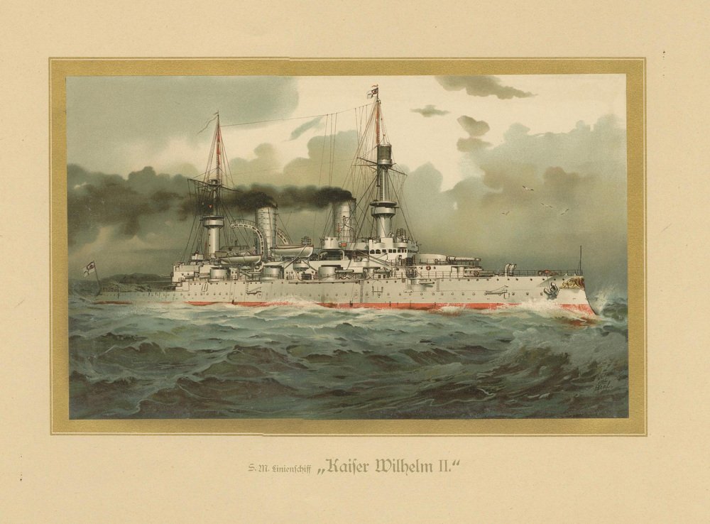 German Armored Cruiser in Pre-WWI Era, 1903, Paper for sale at Pamono
