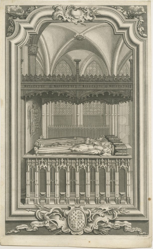 English Monarchs Tombs in Westminster, 1740, Papier bei Pamono kaufen