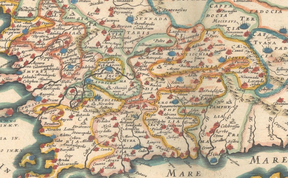 Melchior Tavernier Map of the Patriarchate of Constantinople Black Sea ...