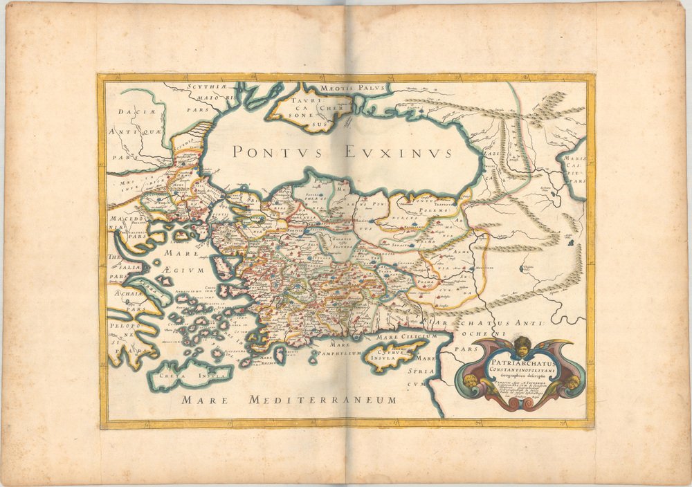 Melchior Tavernier Map of the Patriarchate of Constantinople Black Sea ...