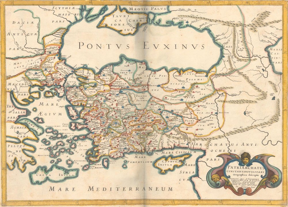 Melchior Tavernier Map of the Patriarchate of Constantinople Black Sea ...