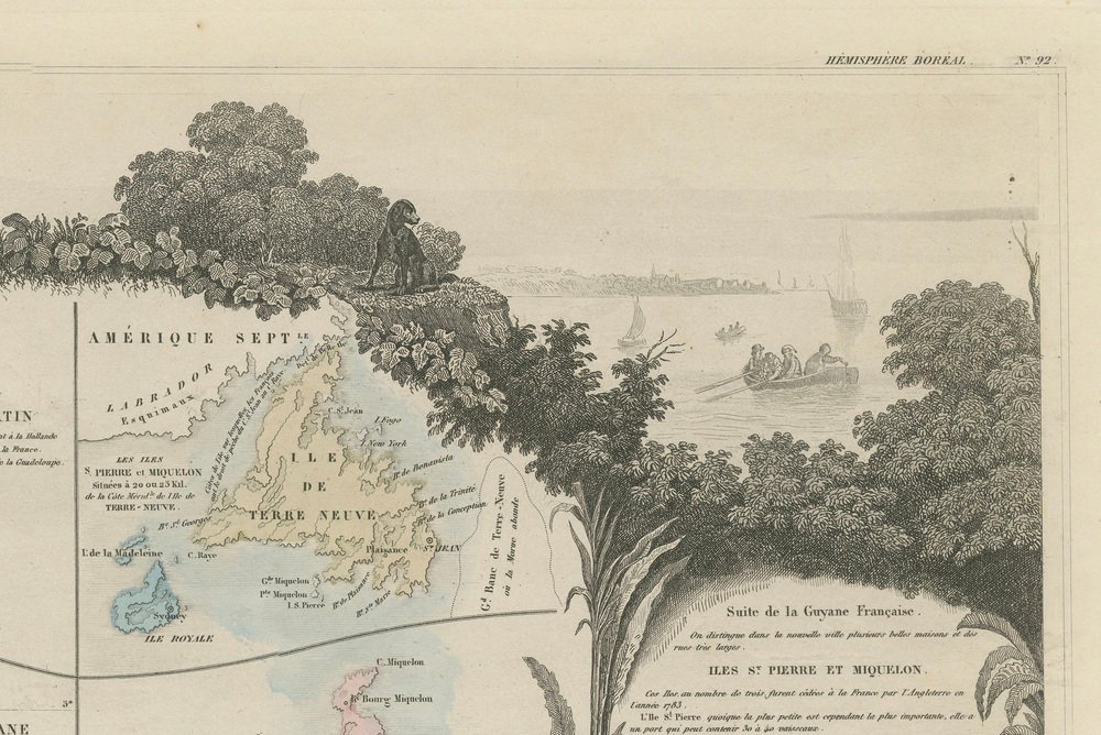 Map of French Colonies in the Americas, 1852 for sale at Pamono