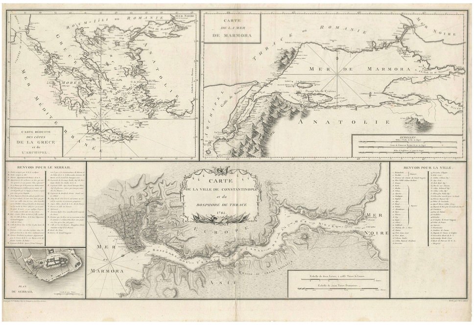 Map of Constantinople by Aeg, 1785 for sale at Pamono