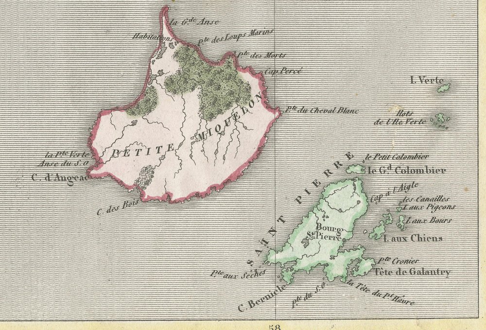 French Map of Newfoundland and St. Pierre and Miquelon for sale at Pamono