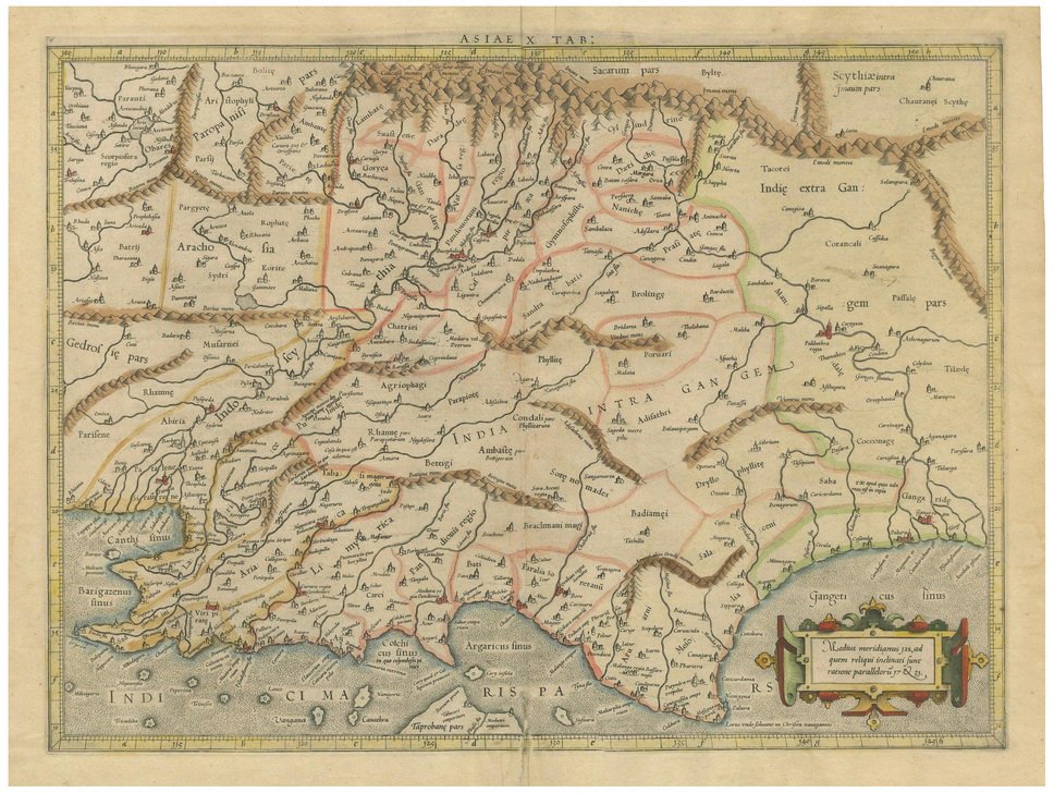 A First Ptolemaic Map of India by Mercator, 1584 for sale at Pamono