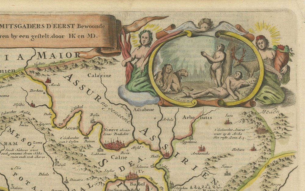 Map of Biblical Sites from Paradise to Canaan by Daniel Stoopendaal ...