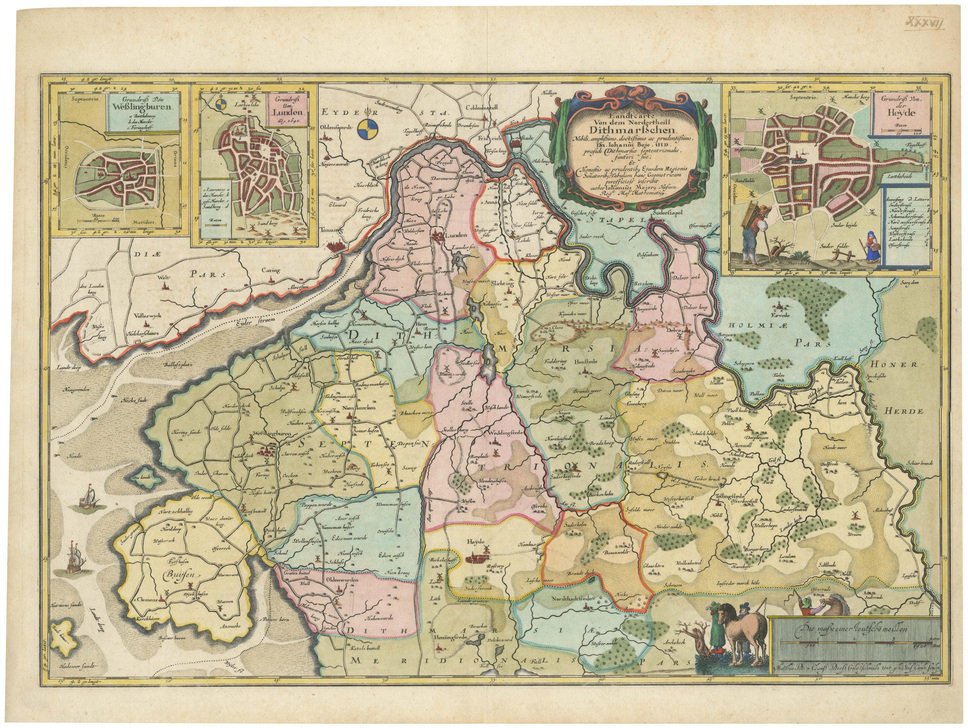 Map of Northern Dithmarschen and Its Towns in Germany, 1648 for sale at ...