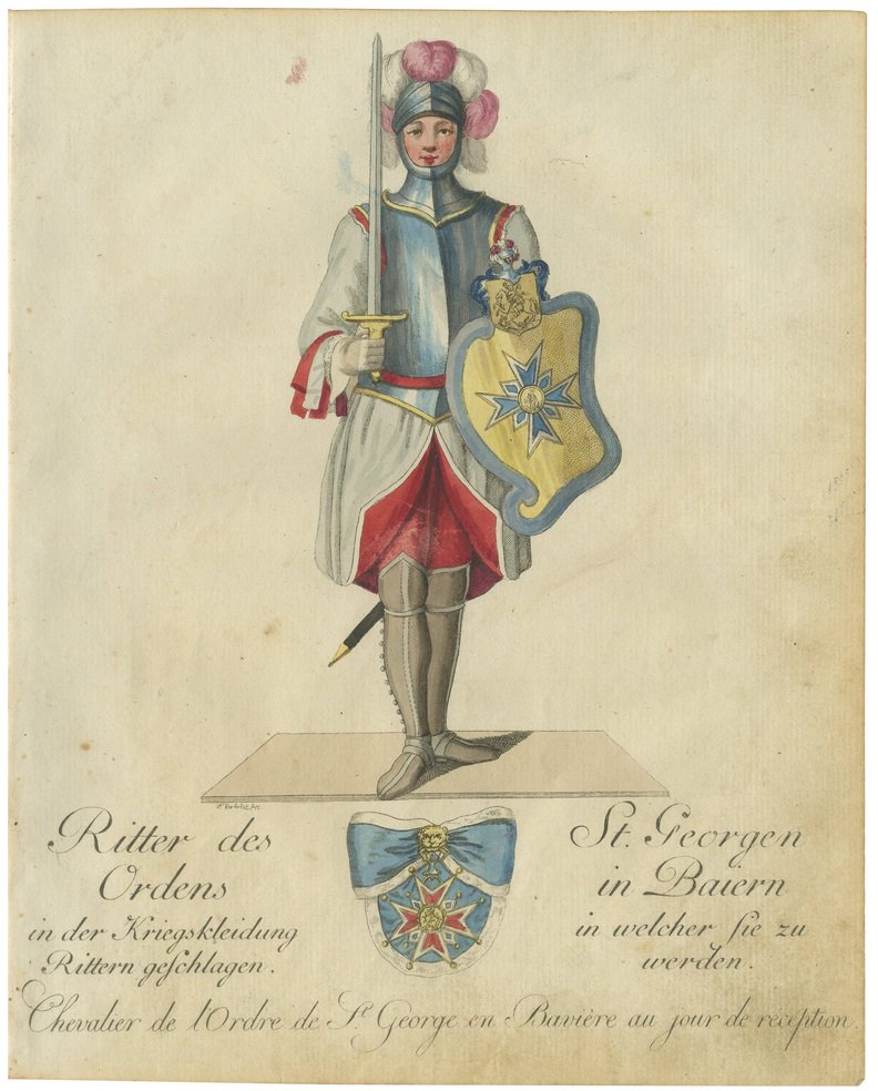 Schwan, Knight of the Order of St. George in Bavaria, 1791, Hand ...