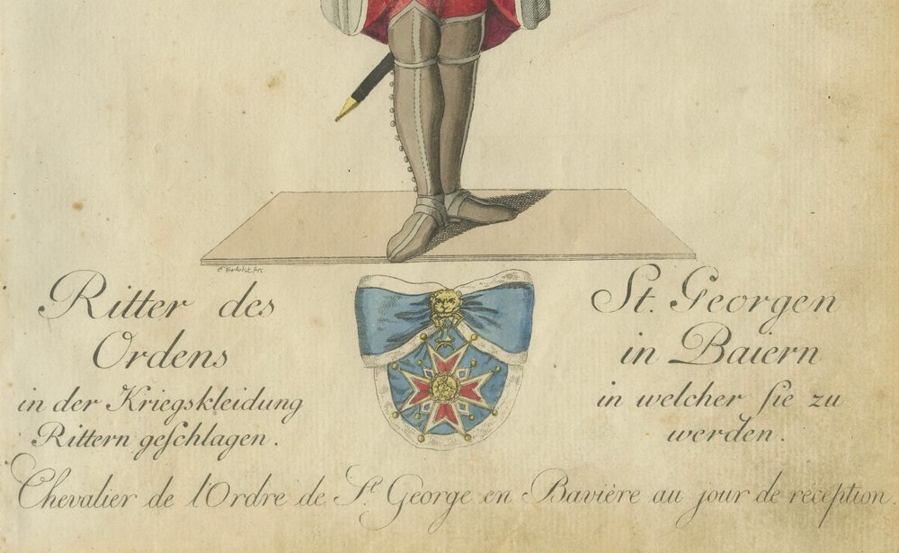 Schwan, Knight of the Order of St. George in Bavaria, 1791, Hand ...