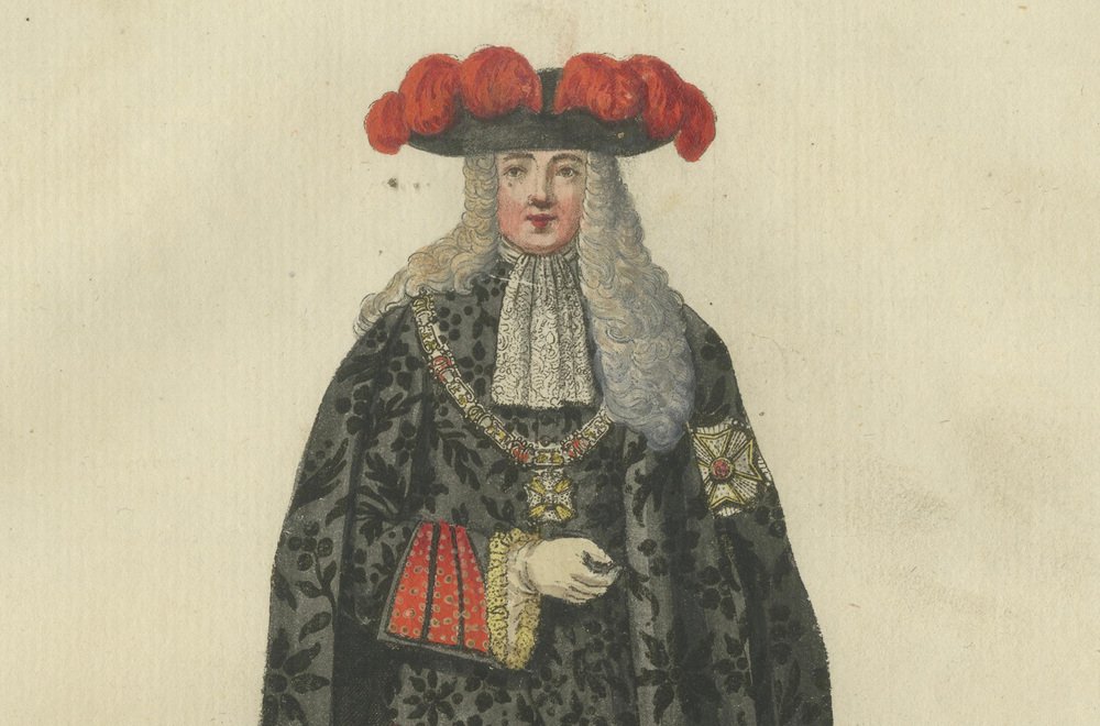 Schwan, Knight of the Order of Saint Hubert, 18th Century, Hand-Colored ...