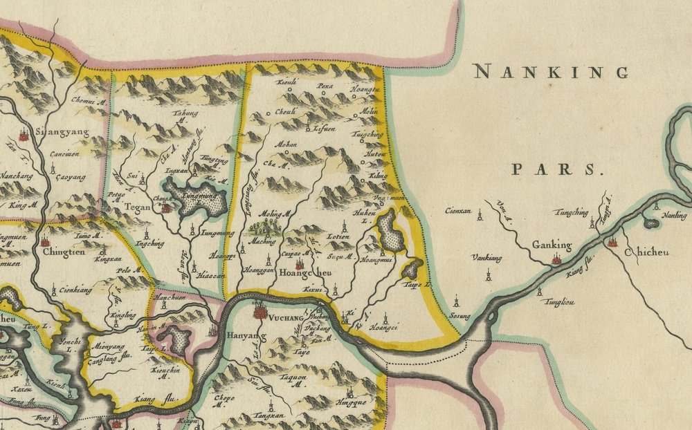 Antique Map of Hunan and Hubei Provinces by Blaeu, 1655 for sale at Pamono