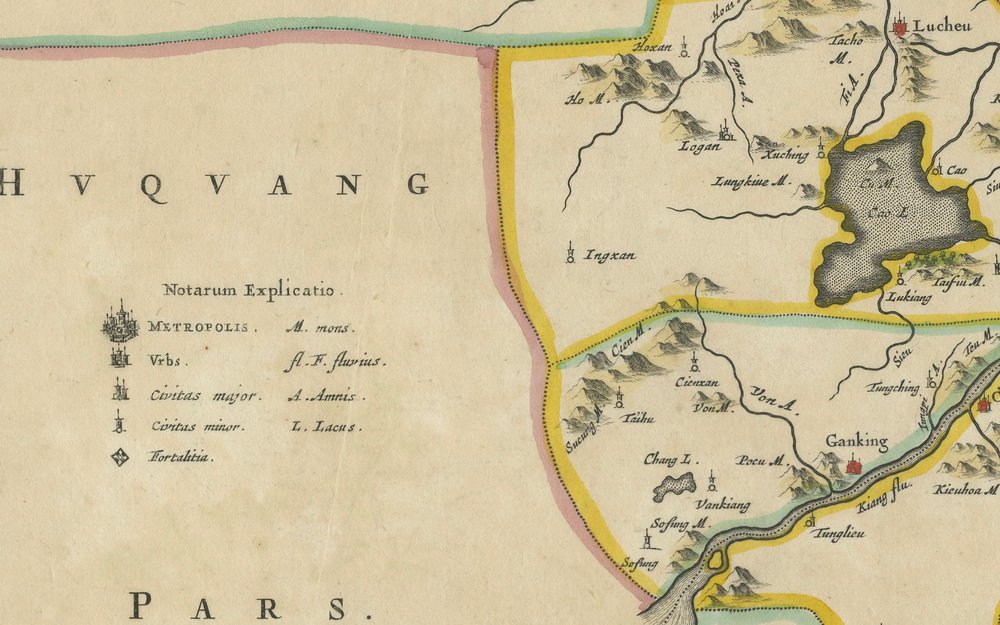 Antique Map of Nanjing Province by Blaeu, 1655 for sale at Pamono
