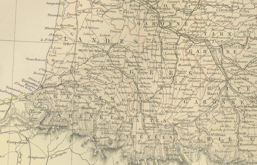 Map of France with Insets of Corsica, 1882 for sale at Pamono