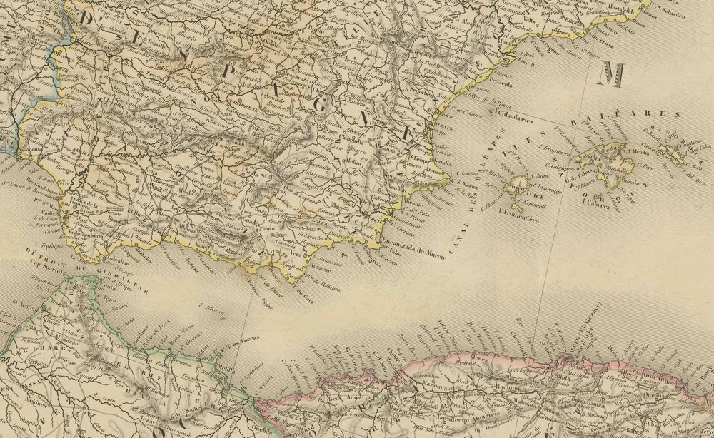 Maps of Europe by Andriveau-Goujon, 1849, Set of 2 for sale at Pamono