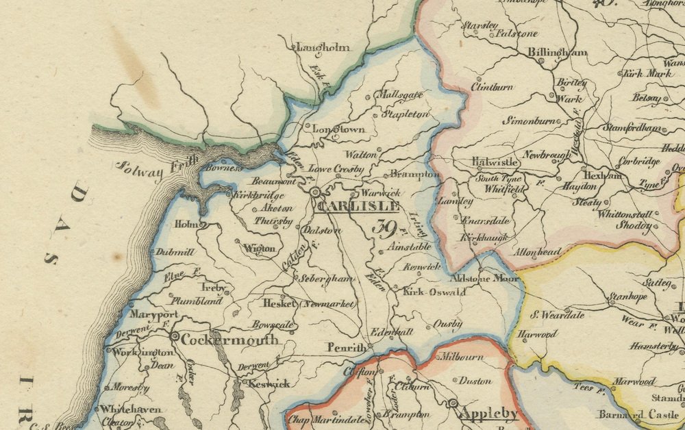 Map of Northern England and Durham, 1830, Paper for sale at Pamono