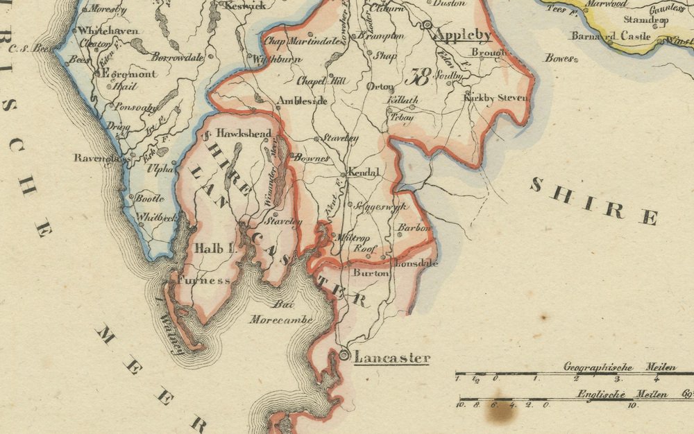 Map of Northern England and Durham, 1830, Paper for sale at Pamono