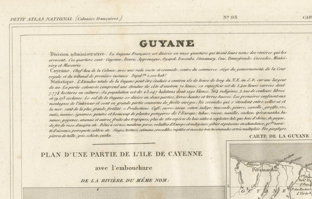 Antique Map of French Guiana and Cayenne, 1835 for sale at Pamono