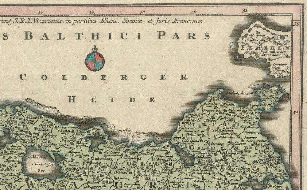 Historical Map of Holstein by Matthias Seutter, 1730 for sale at Pamono