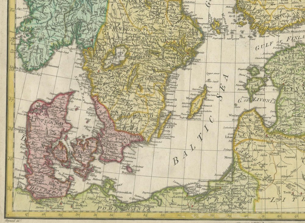 Historical Map of Northern Europe and Russia, 1788 for sale at Pamono