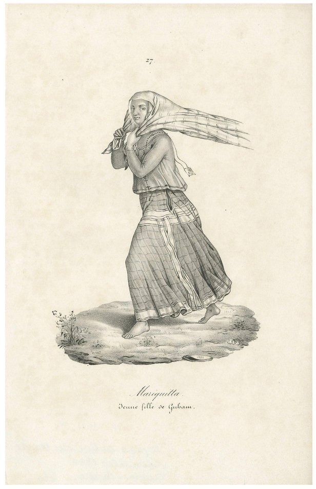 Guam Island Ethnographic Lithograph Mariquitta, Young Girl of Gubam ...