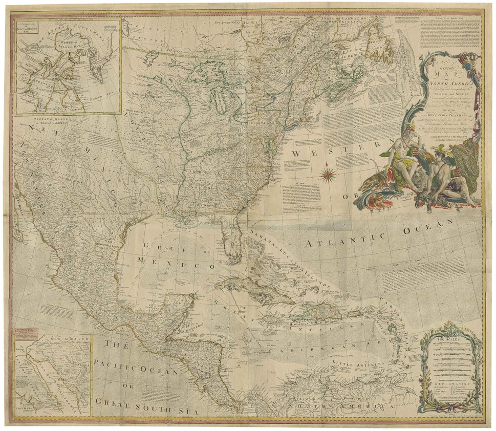 Antique Wall Map of North America, 1793 for sale at Pamono