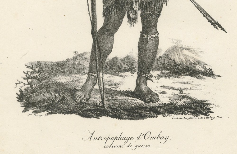 Warrior of Owhyhee (Hawaii), Anthropophage in War Costume, 1785 ...