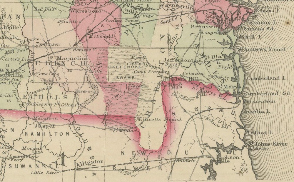 Civil War Map of Georgia and Alabama with Coastal Focus, 1864 for sale ...