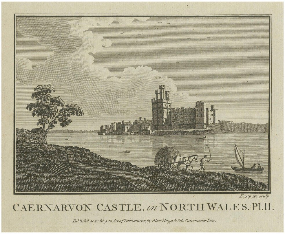 A.Hogg, Caernarvon Castle in North Wales, 1800s, Paper for sale at Pamono