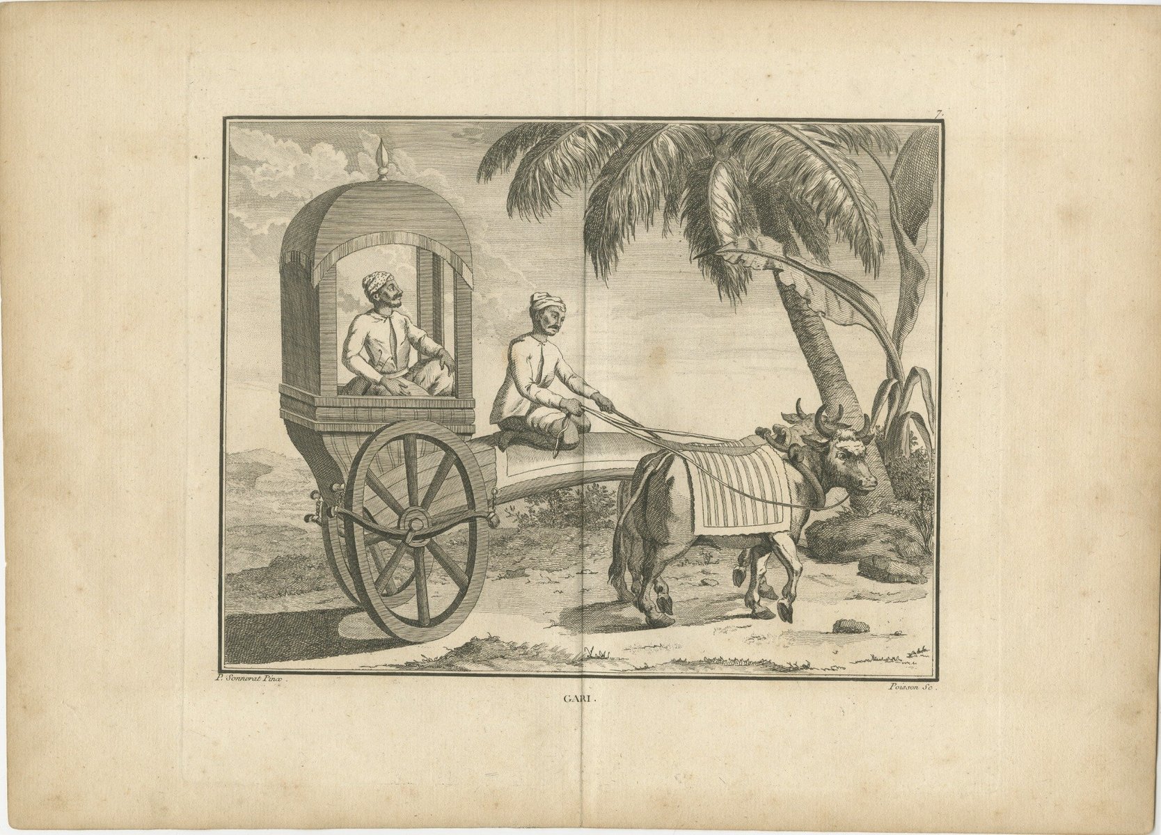 Traditional Indian Bullock Cart, 1806, Paper for sale at Pamono