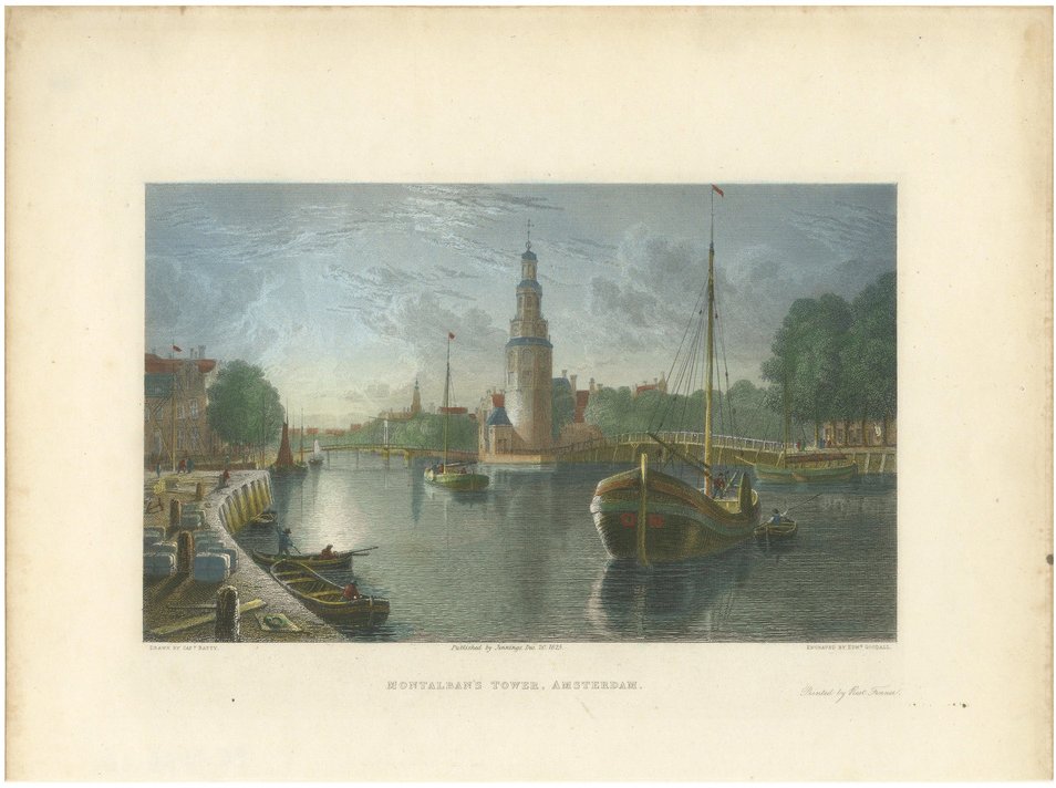 After Capt. Batty, View of Montelbaanstoren, Amsterdam, Hand-Colored ...