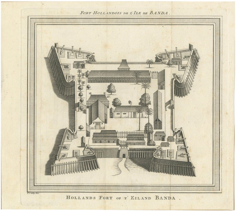 Jacob van der Schley, Voc Fort Nassau at Banda of the Spice Islands ...