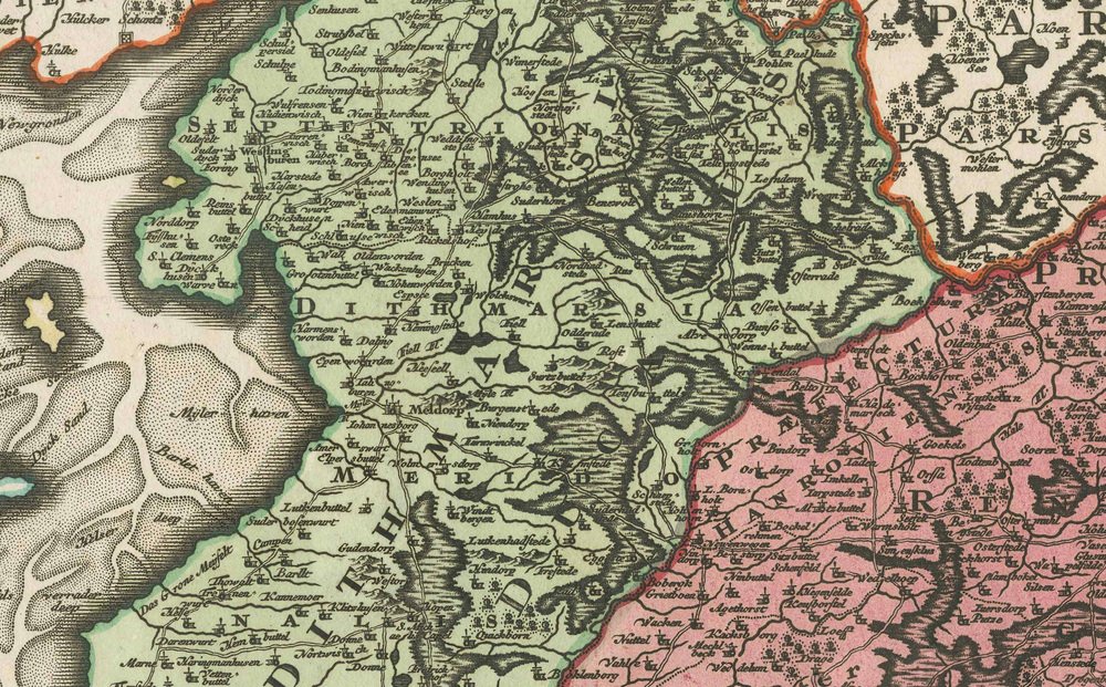 Map of Holstein and Surrounding Duchies by Homann Heirs for sale at Pamono