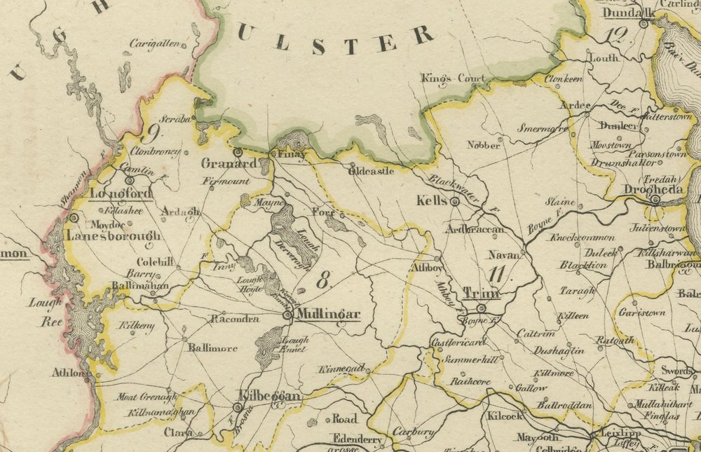 Antique Map of Leinster, 1830 for sale at Pamono