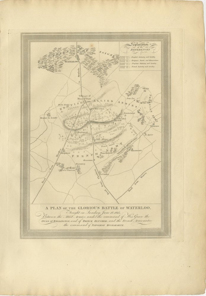 Map of the Glorious Battle of Waterloo, 1816 for sale at Pamono