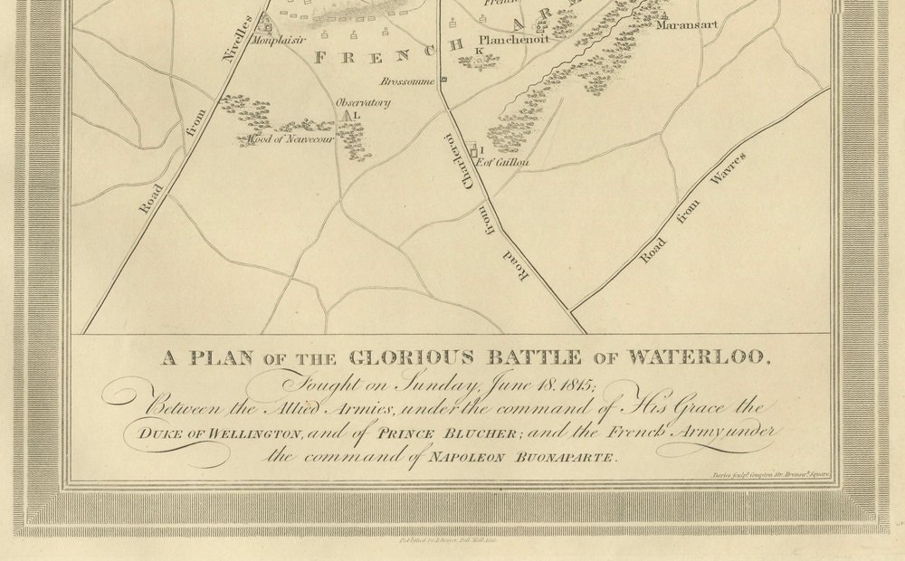 Map of the Glorious Battle of Waterloo, 1816 for sale at Pamono
