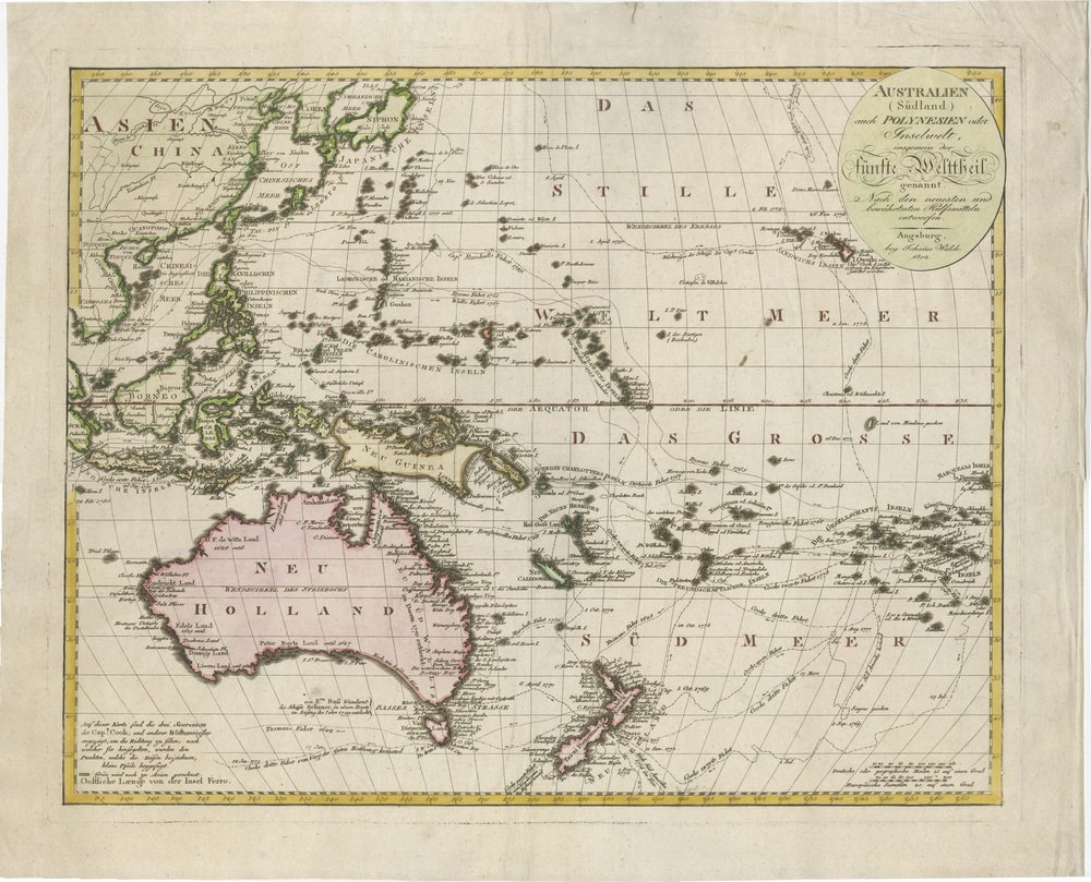 Map of Australasia and the South Pacific, 1802 for sale at Pamono