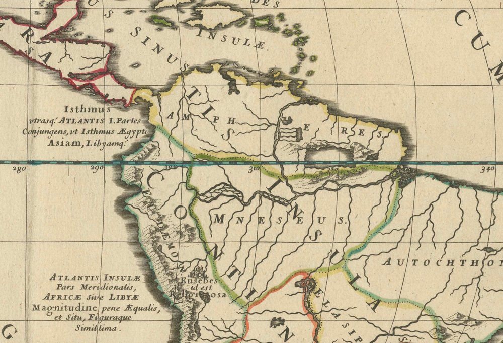 Map of the Americas and Ancient Geography, 1694 for sale at Pamono