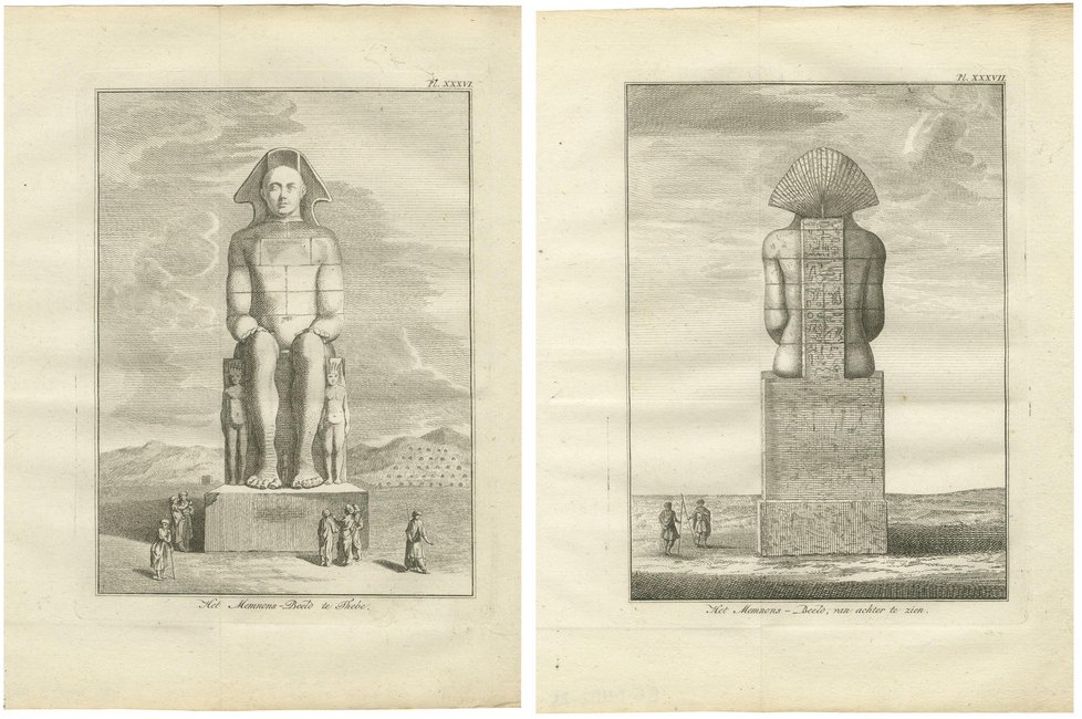 Colossus of Memnon at Thebes, 1776, Paper, Set of 2 for sale at Pamono