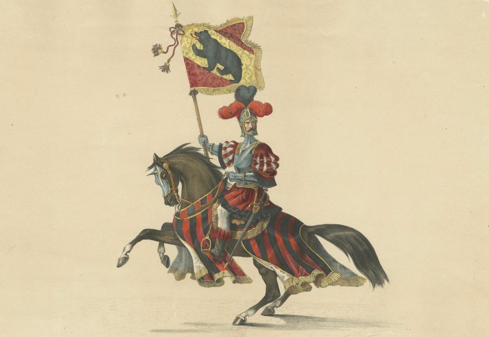 Proud Standard-Bearer of Bern, 1855, Paper for sale at Pamono