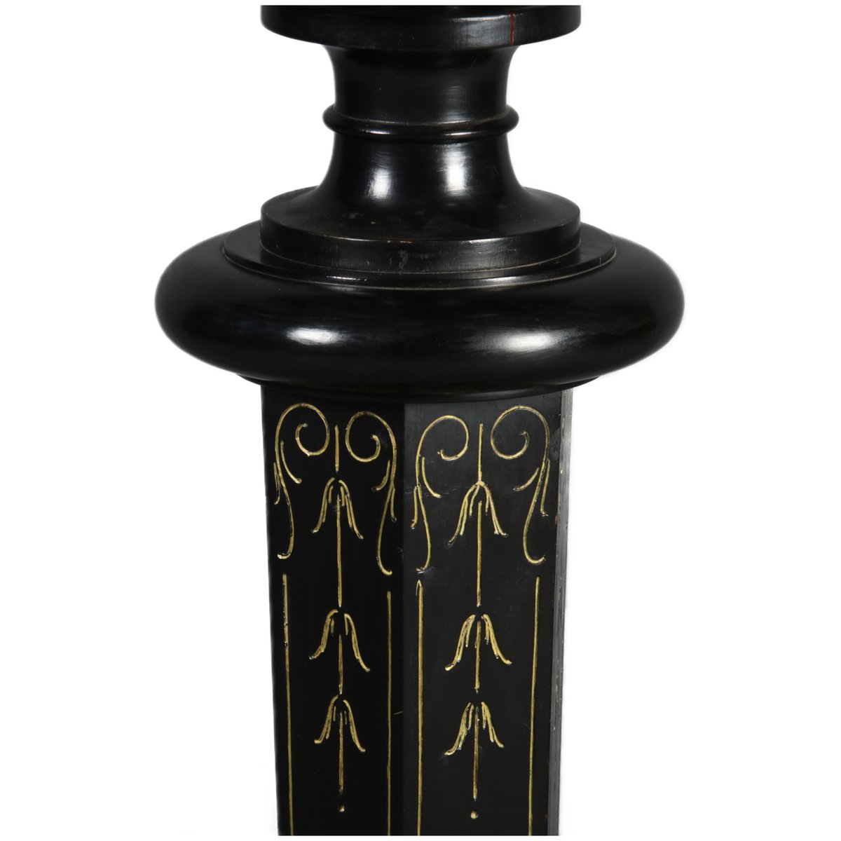 Antique Art Nouveau Floral Column in Black Gold, 1900 for sale at Pamono
