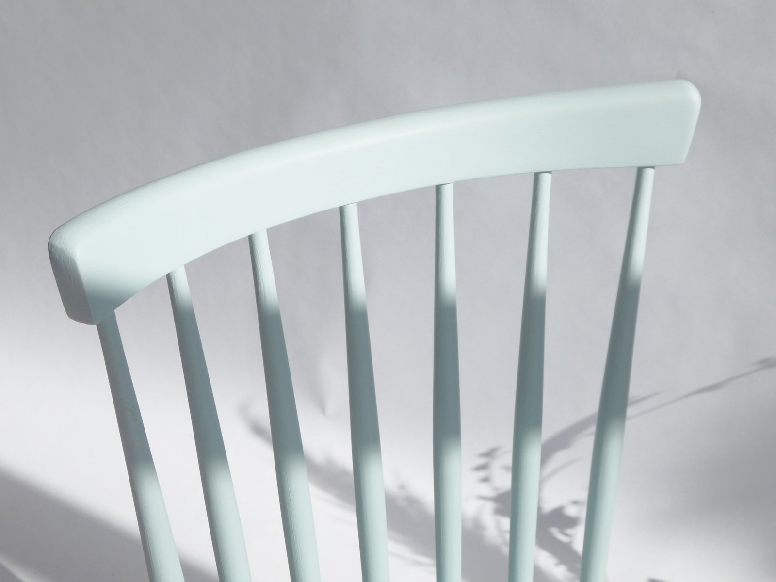 Mid-Century Modern Baby Blue Wooden Chair for sale at Pamono